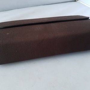 Bags | Vintage Brown Clutch Wallet Matching Compact | Poshmark